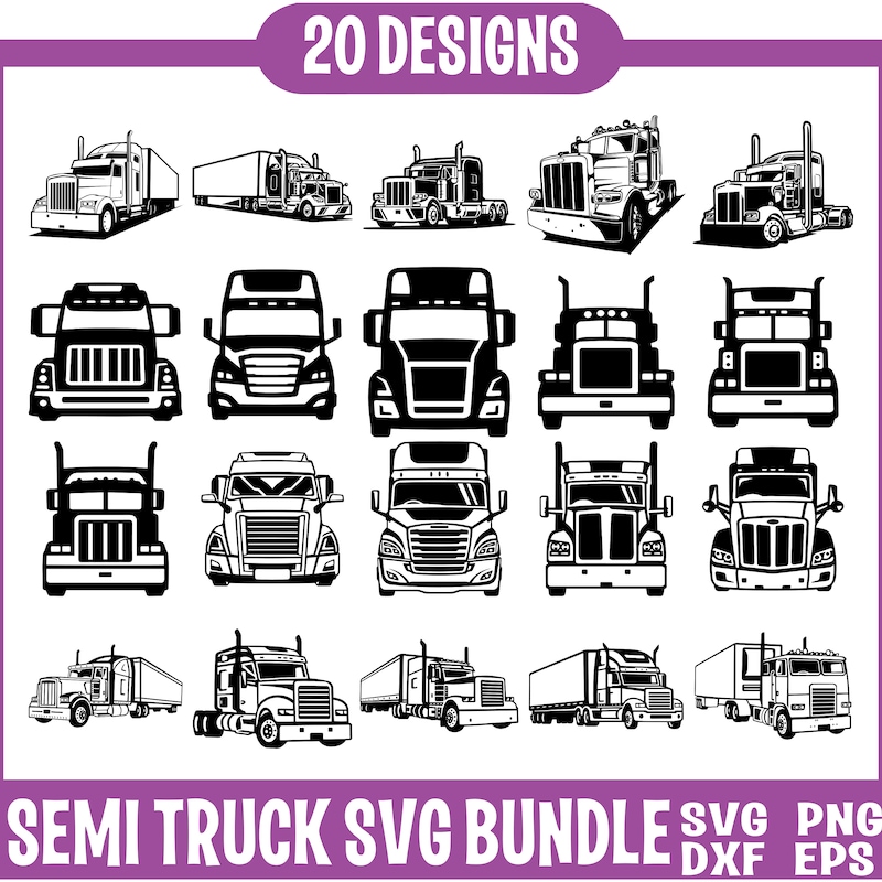 Semi Truck Svg - Etsy