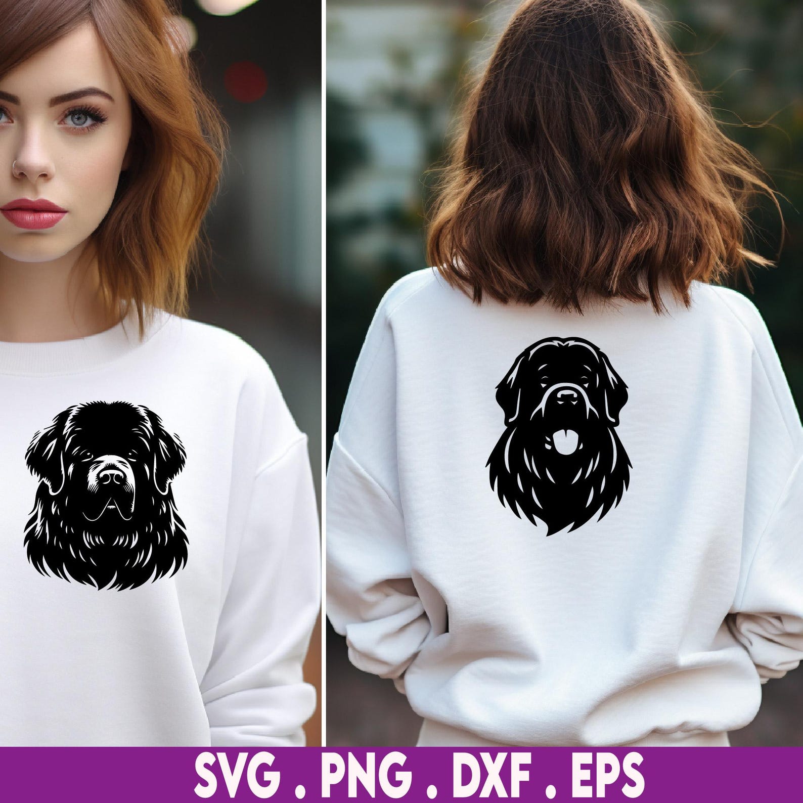 Newfoundland Dog Svg Bundle, Vector Graphic Cut File Laser Clip Art ...