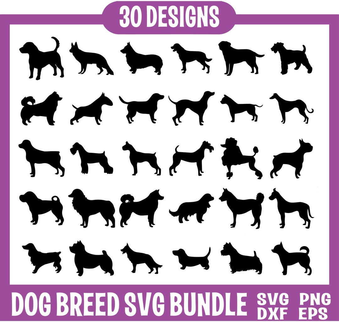Dog Svg Bundle Dog Clipart, Dog Breed Svg , Dog Svg Cut Files , Dog ...