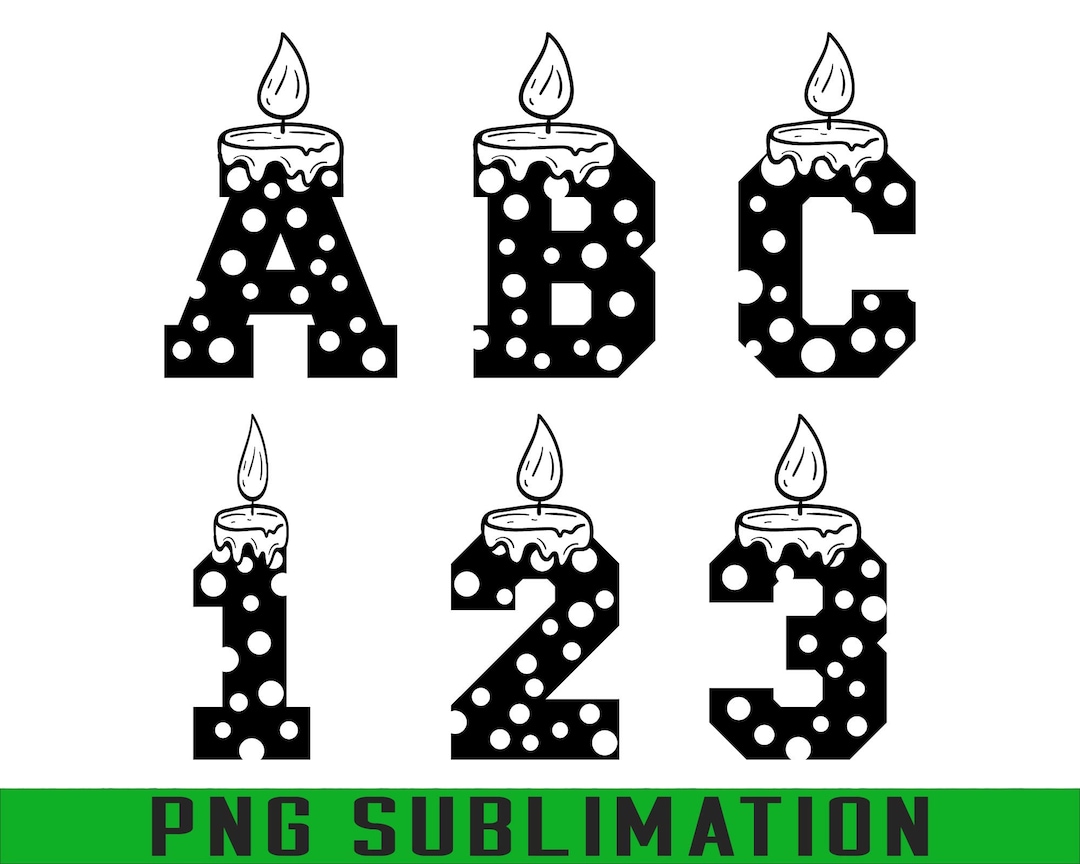 Birthday Candle Alphabet Letters & Numbers, Birthday Candles Svg ...