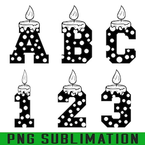 Birthday Candle Alphabet Letters & Numbers, Birthday Candles Svg ...