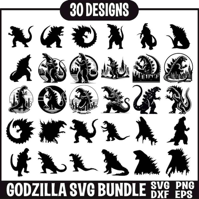 Godzilla Svg Bundle, Godzilla Svg, Godzilla Silhouette, Godzilla Clip ...