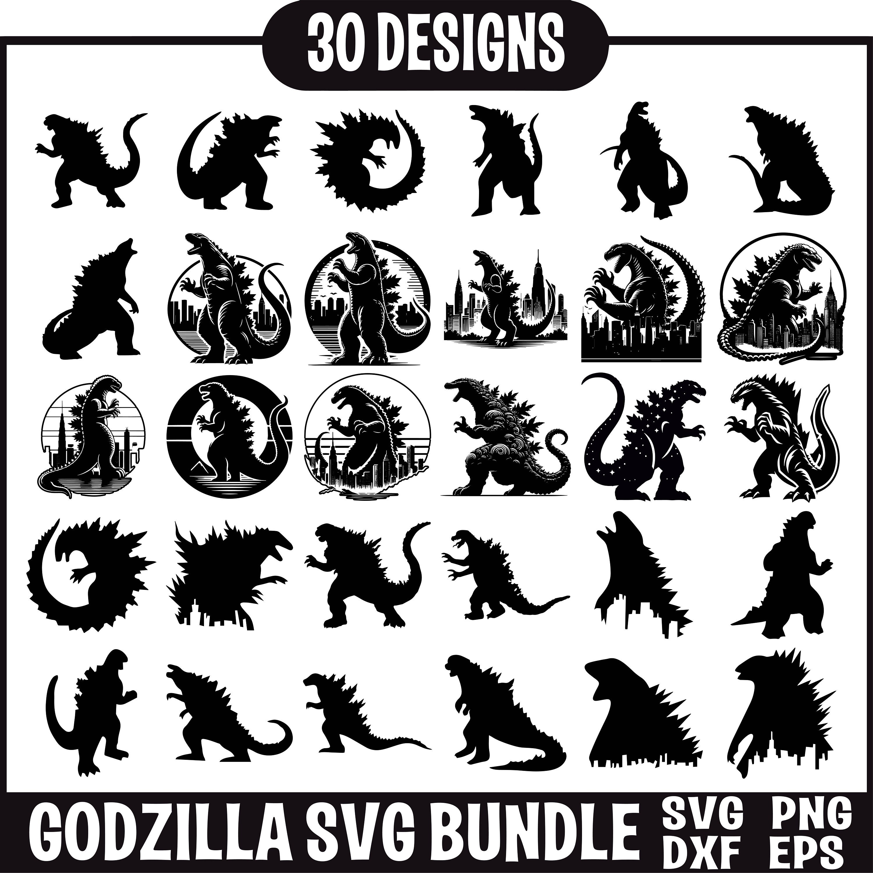 Godzilla Svg Bundle, Godzilla Svg, Godzilla Silhouette, Godzilla Clip ...