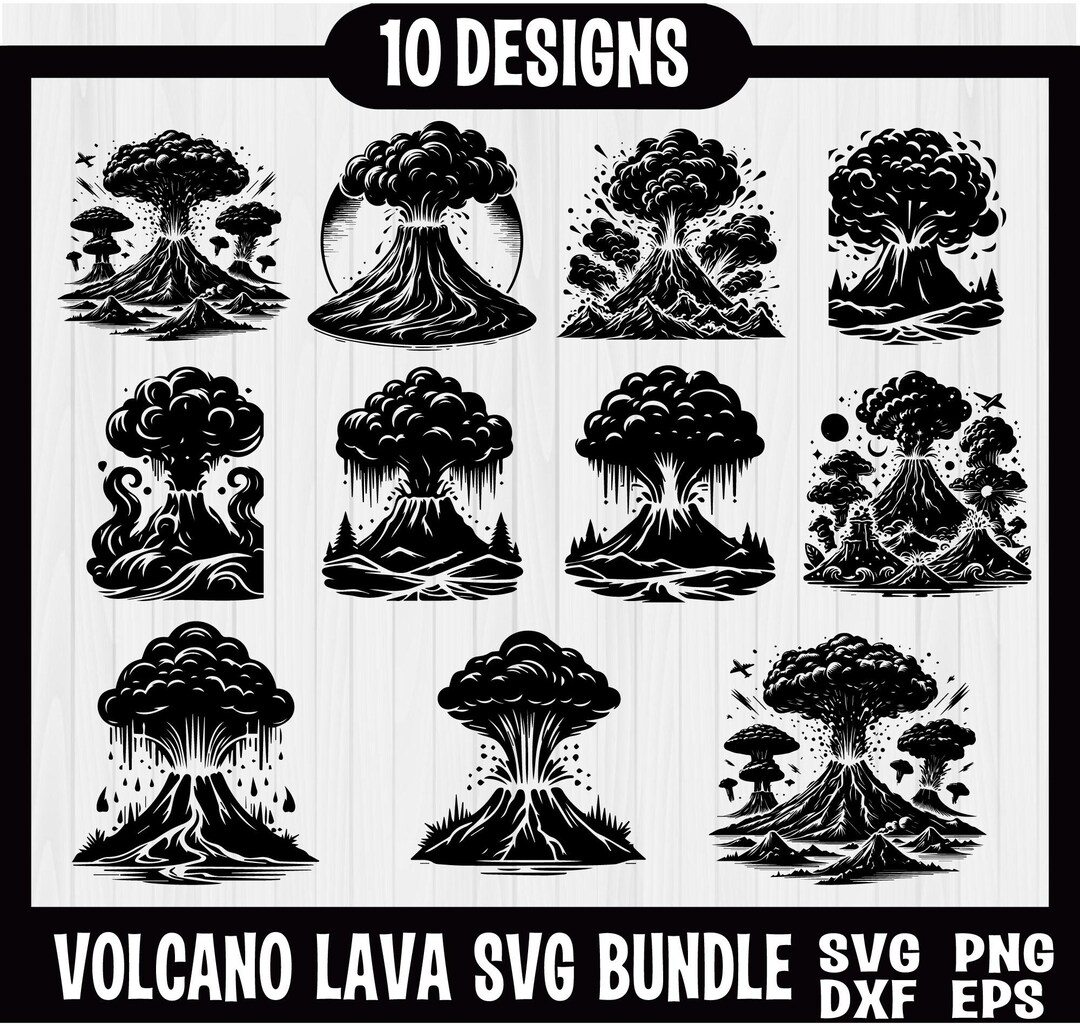 Volcano SVG Bundle | Volcano Svg, Volcano Files for Cricut, Volcano Cut ...