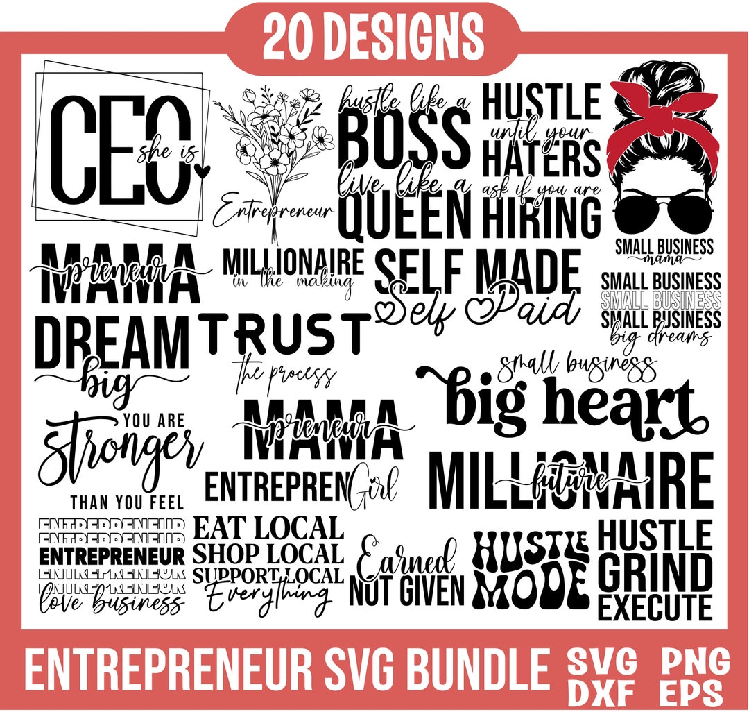 Entrepreneur Svg Bundle, Inspirational Svg, Boss Babe Svg, Boss Mom Svg ...