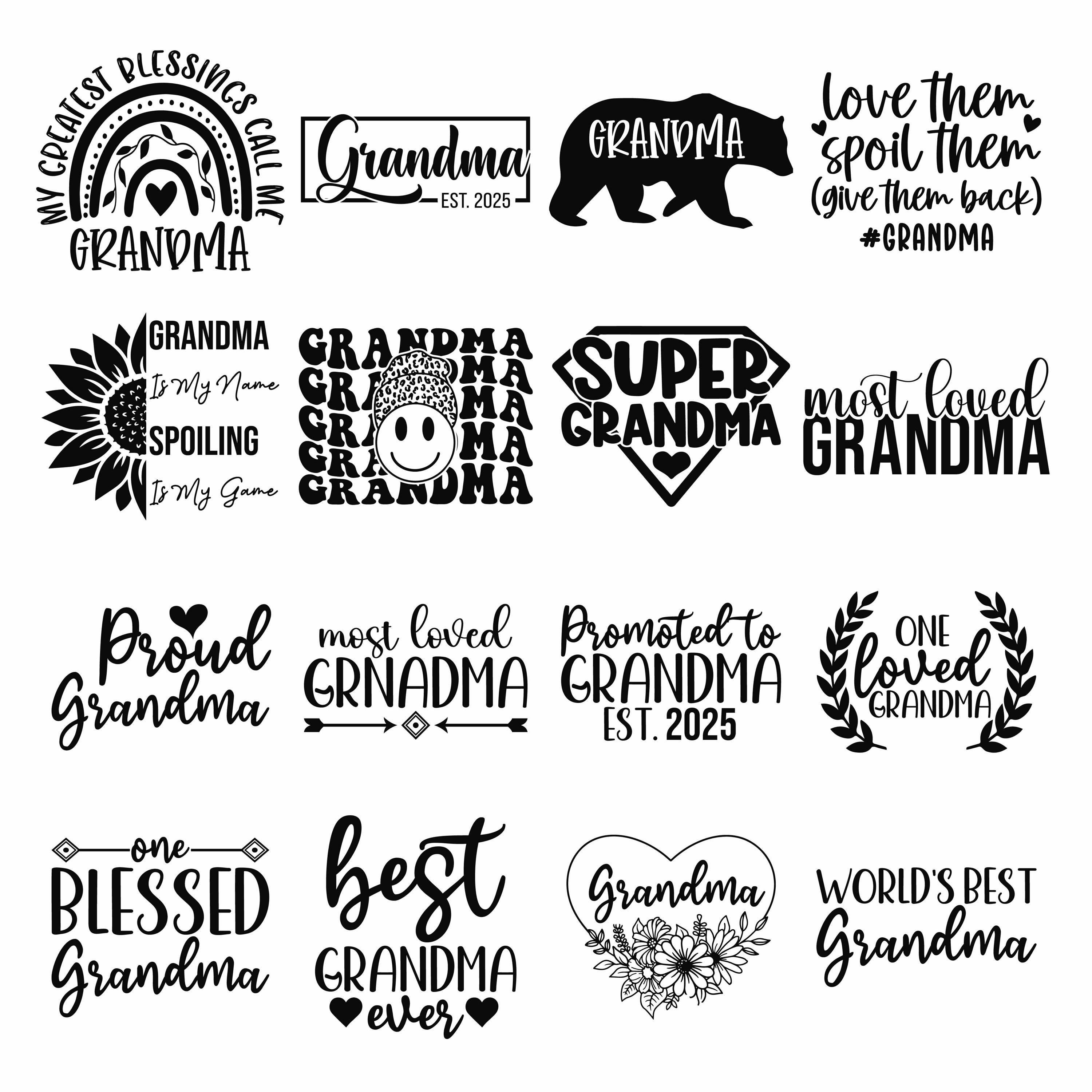 Grandma SVG Bundle, Grandma Quotes Svg, Grandma Shirt Svg Png, Best ...