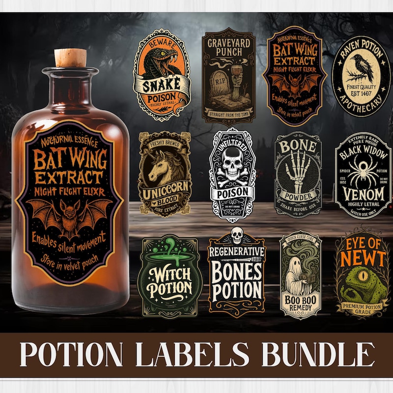 Werewolf Potion Bottles - Etsy