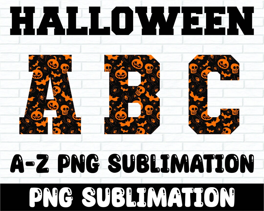 Halloween Alphabet Png Bundle, Halloween Day Font, Spooky Alphabet ...