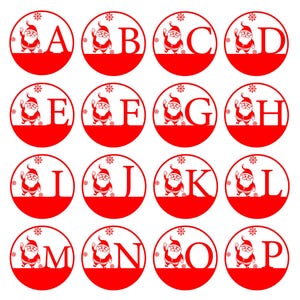 Round Christmas Monogram SVG, Christmas Bauble Ornament SVG, Christmas ...