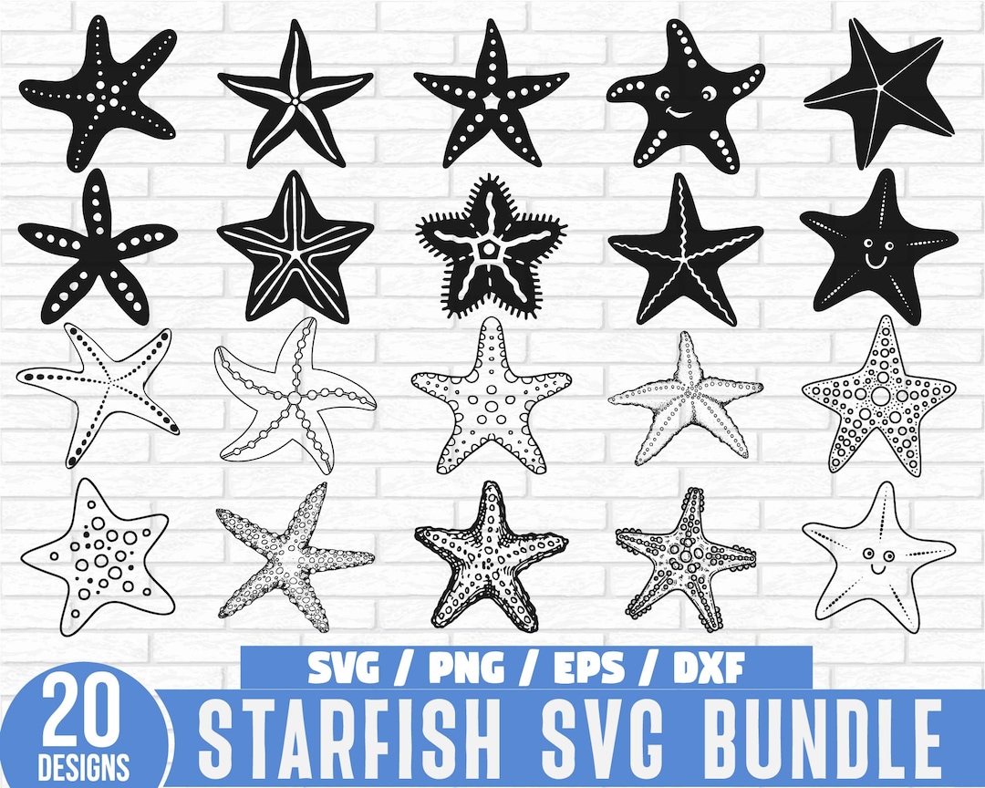 Starfish SVG Bundle, Beach Svg, Ocean Svg, Starfish SVG, Starfish ...
