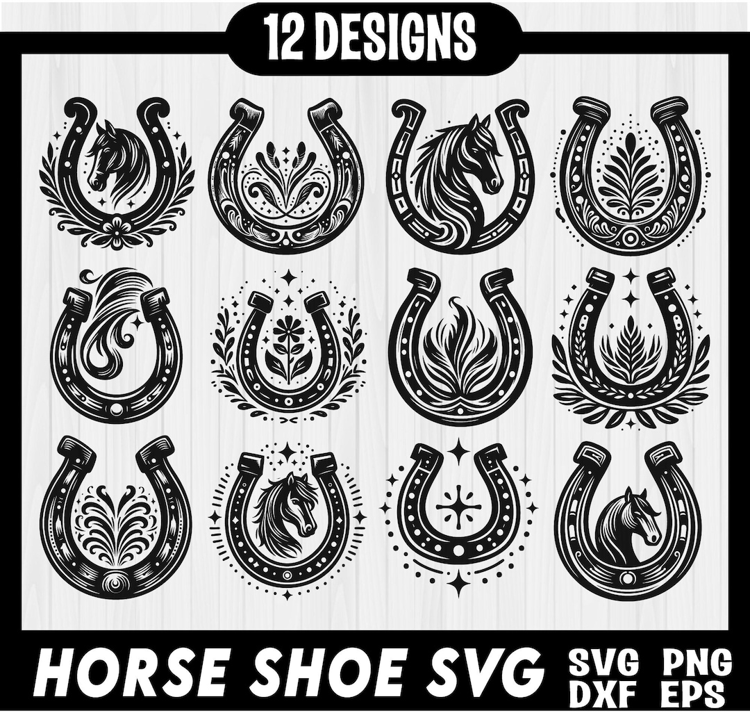 Horse Shoe SVG Bundle, Horse Shoe PNG Bundle, Horse Shoe Clipart, Horse ...