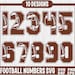 Football Numbers Svg Png, Football Font Svg, Sports Font SVG, Football ...