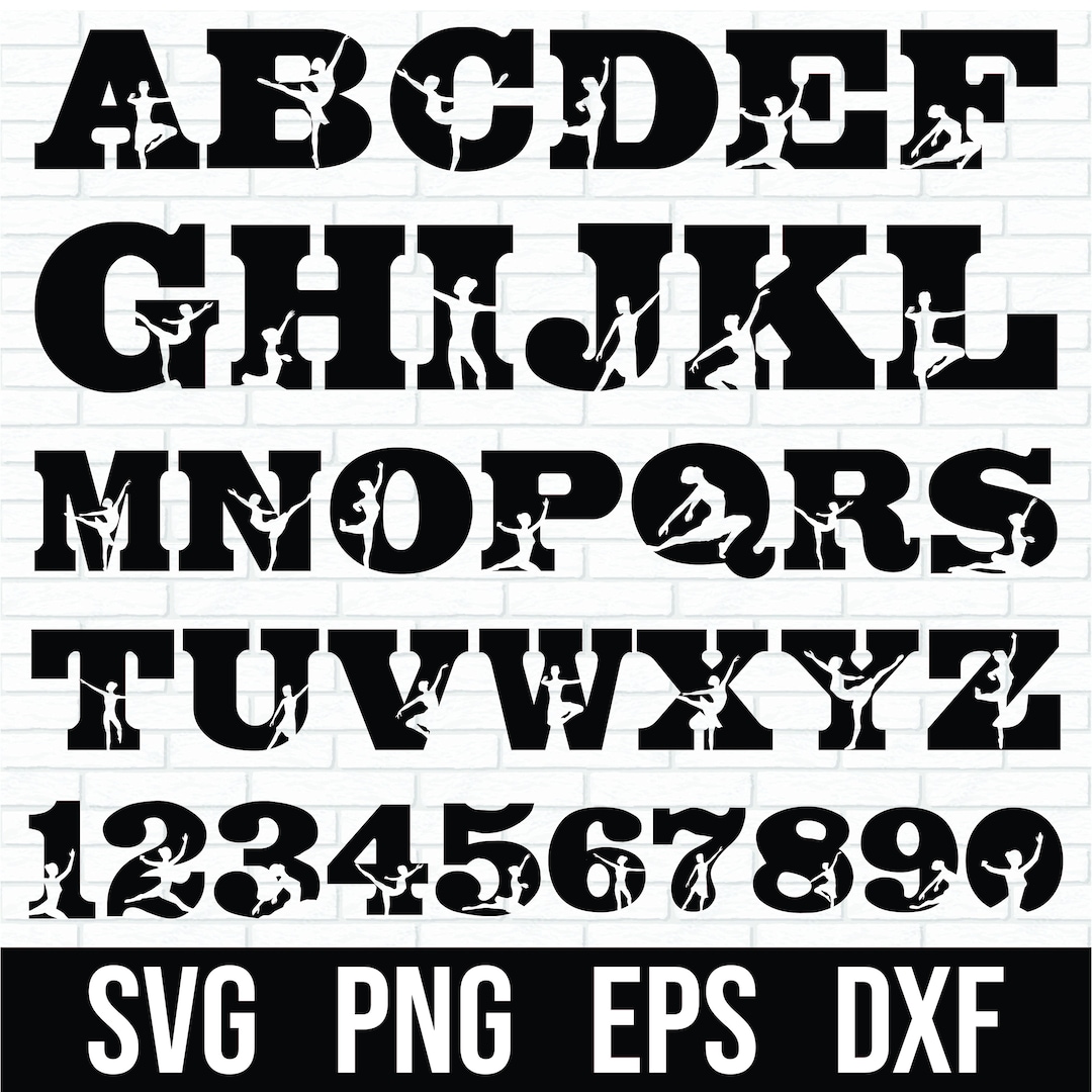 Dance Alphabet and Numbers Svg Bundle, Dancer Poses Alphabet, Dance ...