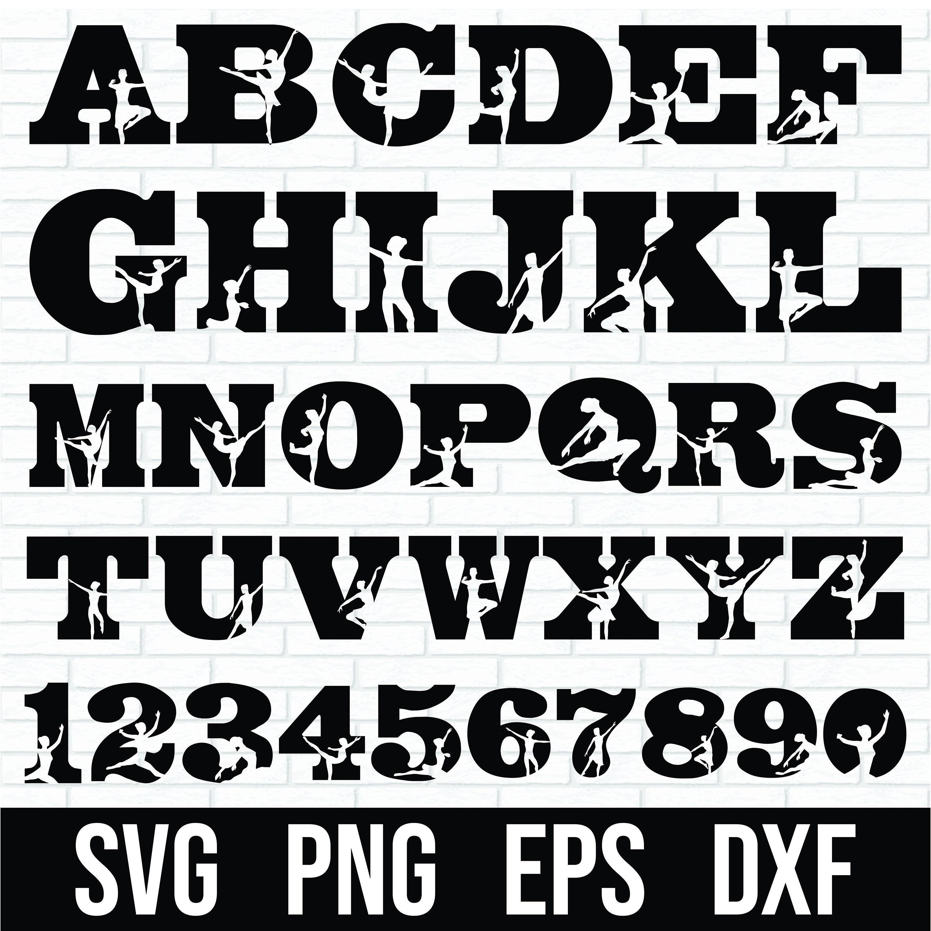 Dance Alphabet and Numbers Svg Bundle, Dancer Poses Alphabet, Dance ...