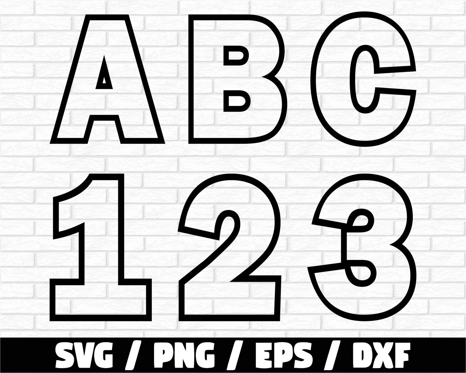 Uppercase Alphabets and Numbers Svg, Uppercase Font, One With All ...