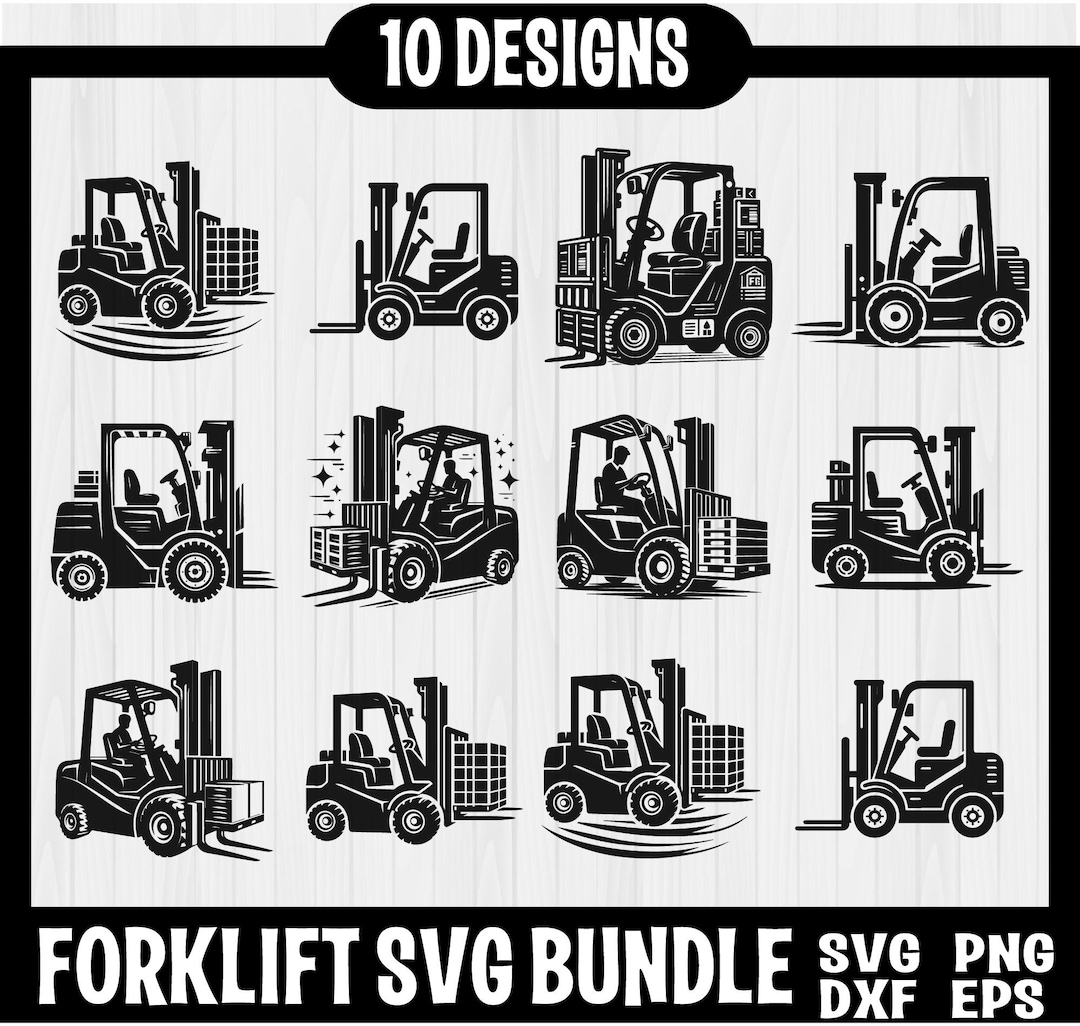 Forklift SVG Bundle, Forklift Silhouette, Warehouse Svg, Forklift ...