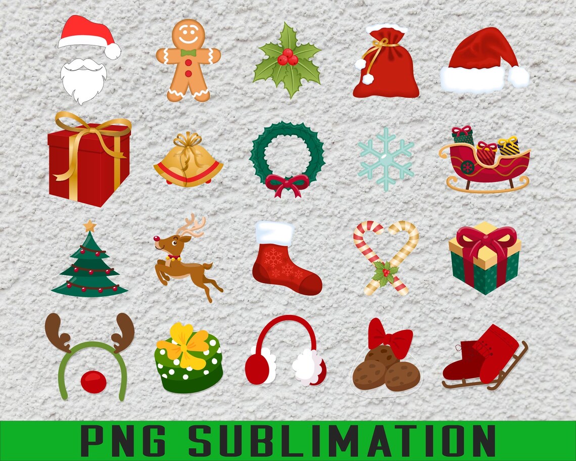 Christmas Alphabet and Numbers Png Bundle, Merry Christmas Doodle ...