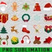 Christmas Alphabet and Numbers Png Bundle, Merry Christmas Doodle ...