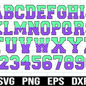 Mermaid Letters & Numbers Svg Bundle, Mermaid Alphabet SVG. Scale ...