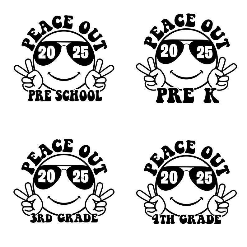 Peace Out School Svg Bundle, Retro Peace Out Svg, Summer Break Svg ...