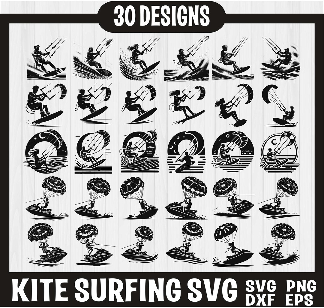 Kite Surfing Svg, Kite Surfing Svg, Summer Svg, Ocean Svg, Surf Svg ...