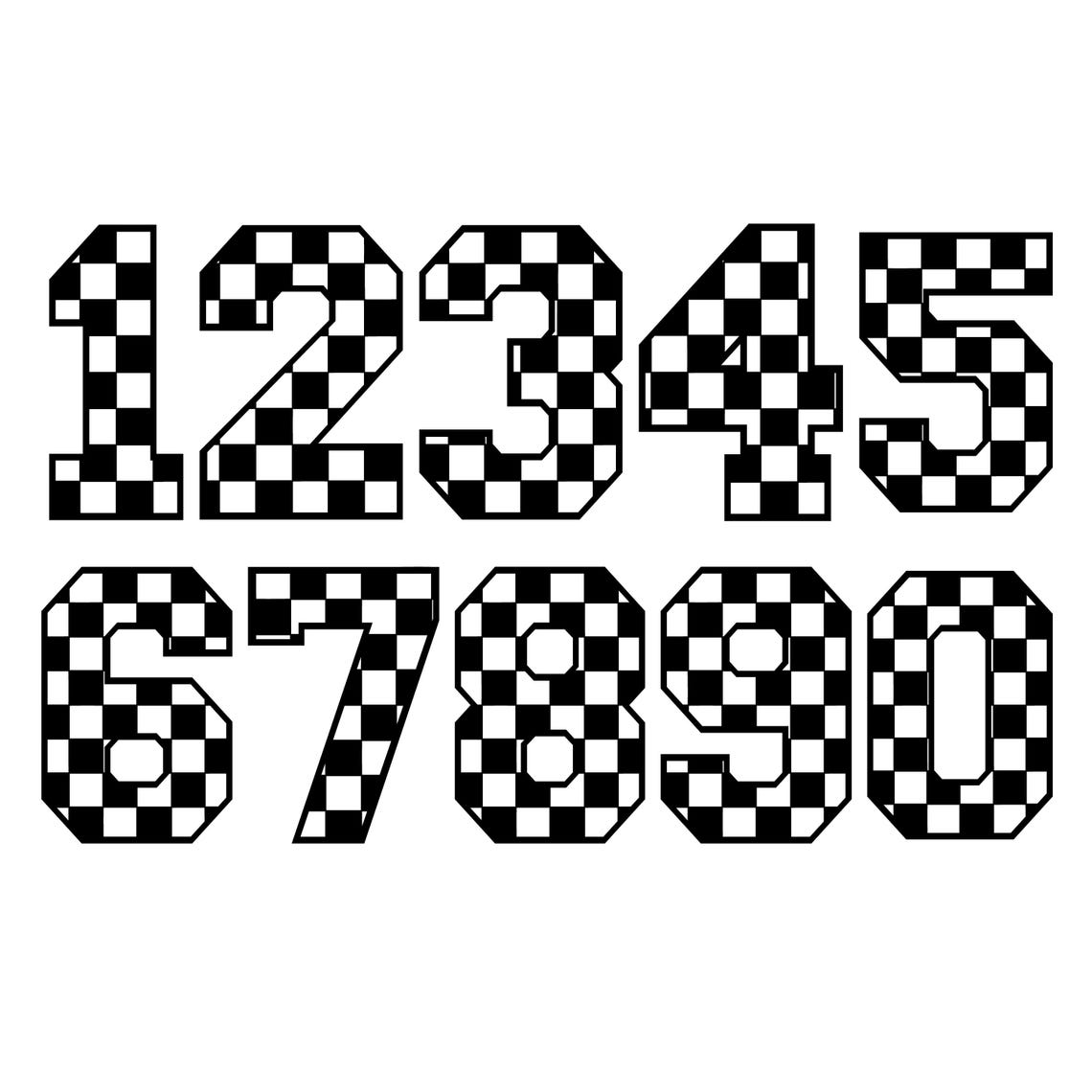 Checkered Alphabet and Numbers Svg Bundle, High Quality, Checkered ...