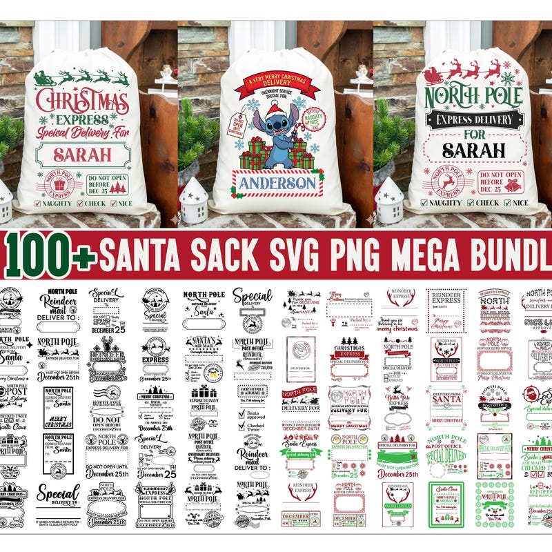 Santa North Pole Bag Svg - Etsy