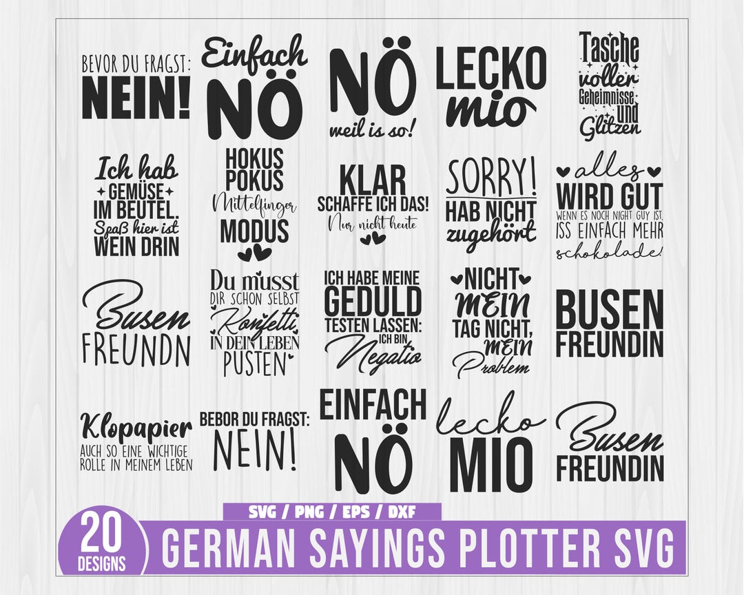 German Sayings Plotter Svg Bundle, Busenfreundin Svg, Jute Bag Plotting ...