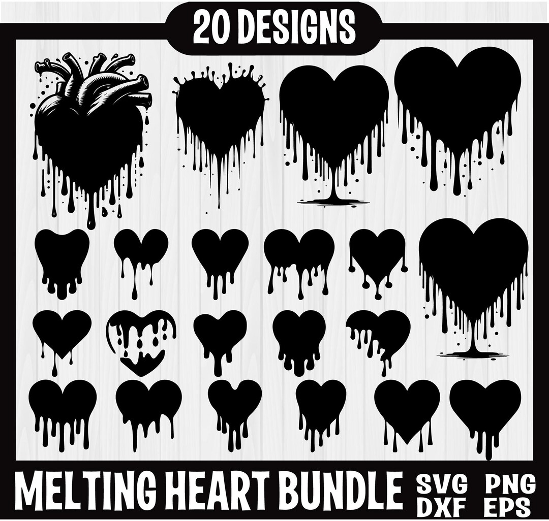 Melting Heart Svg, Cut File, Svg Files for Silhouette, Cricut Files ...