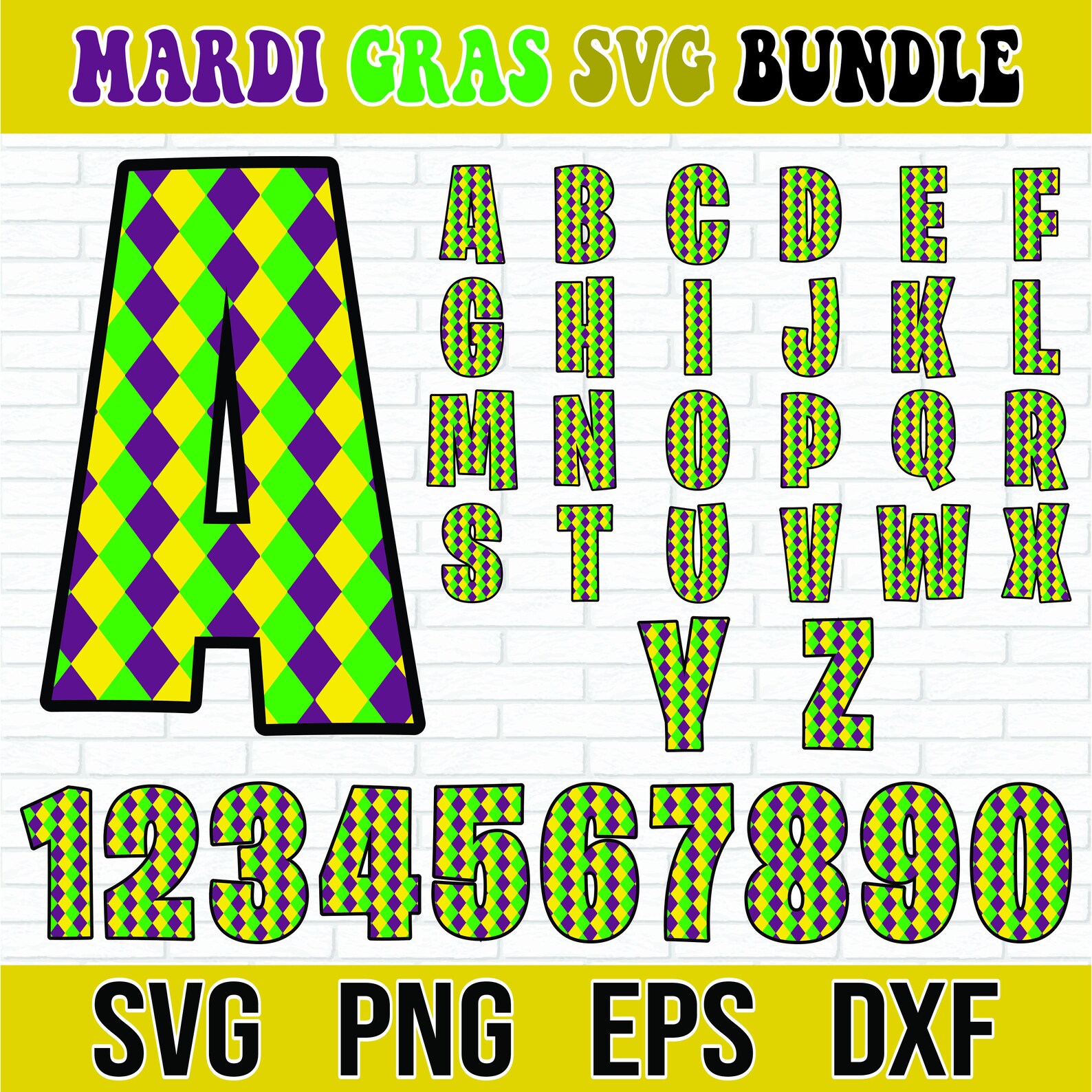Mardi Gras Letters and Numbers Svg Bundle, MARDI GRAS FONT Svg, Mardi ...