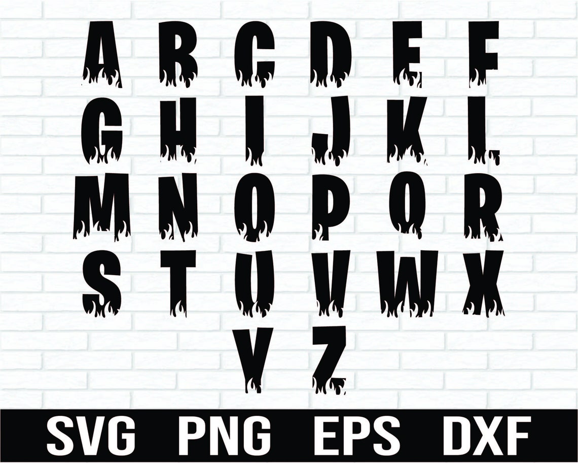 Flame Font Svg, Fire Font Svg, Burning Font Svg, Fire Letters Svg, Fire ...