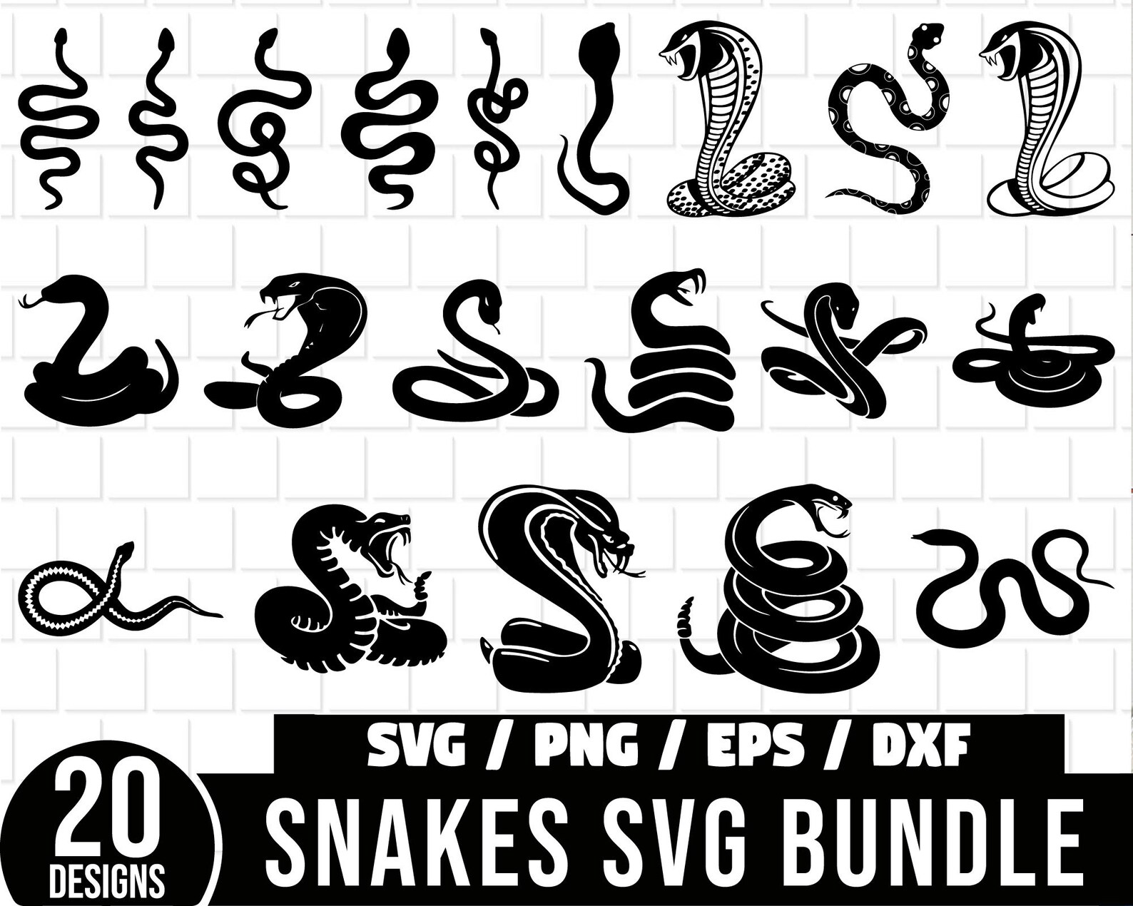 Snake Svg Bundle, Snake Clipart, Png, Boho Snake Svg, Snake Flowers Svg ...