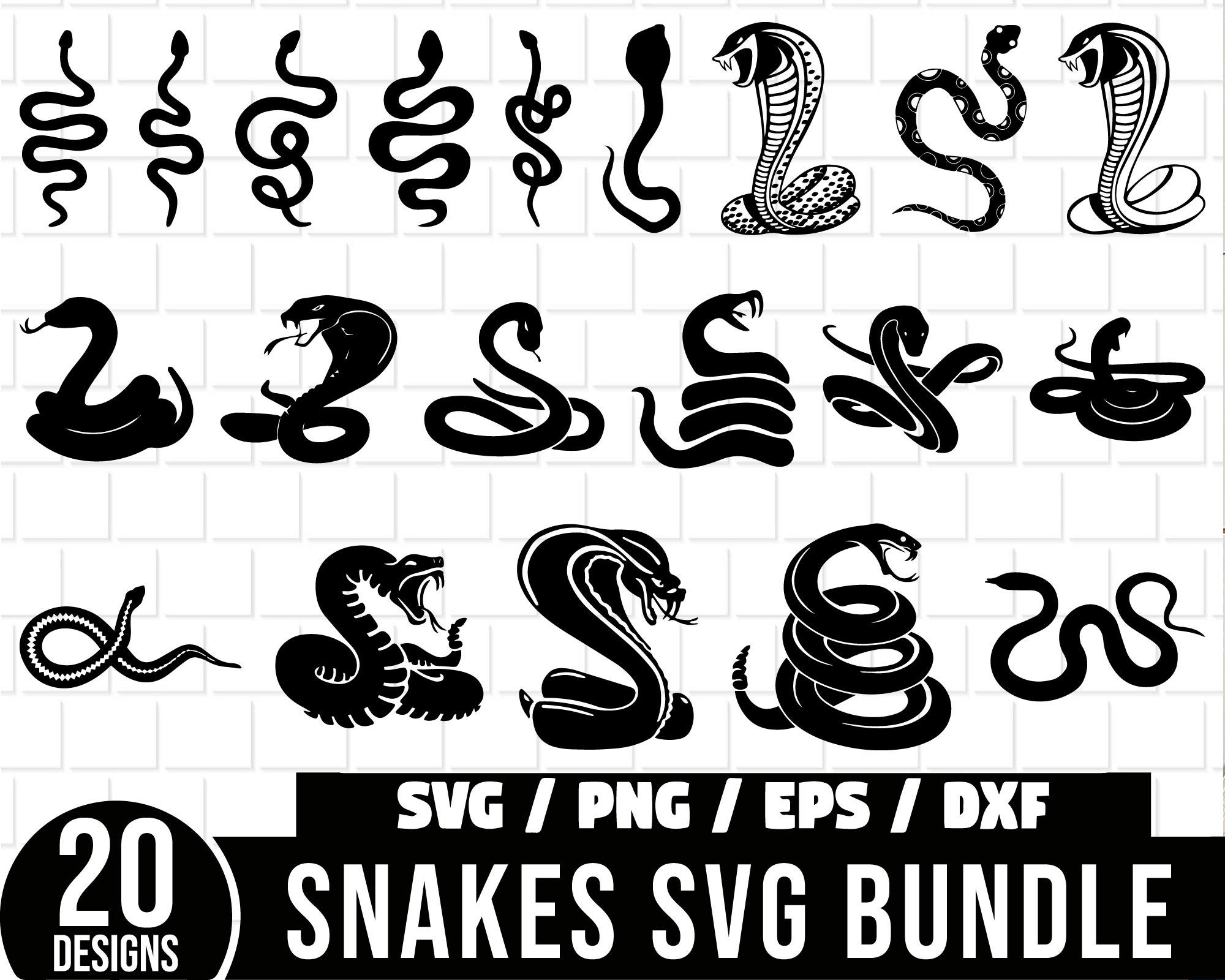 Snake Svg Bundle, Snake Clipart, Png, Boho Snake Svg, Snake Flowers Svg ...