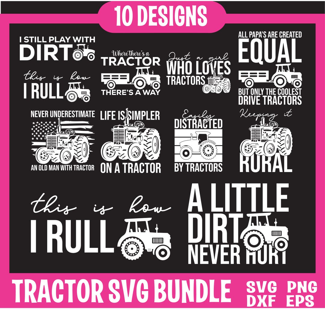 Tractor SVG PNG Bundle, Farmer Svg File, Farmhouse SVG, Country Side ...