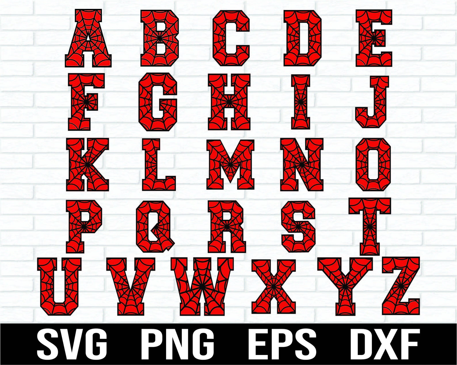 Spider Font SVG, Spider ALPHABET Svg Bundle, Spider Font Clipart ...