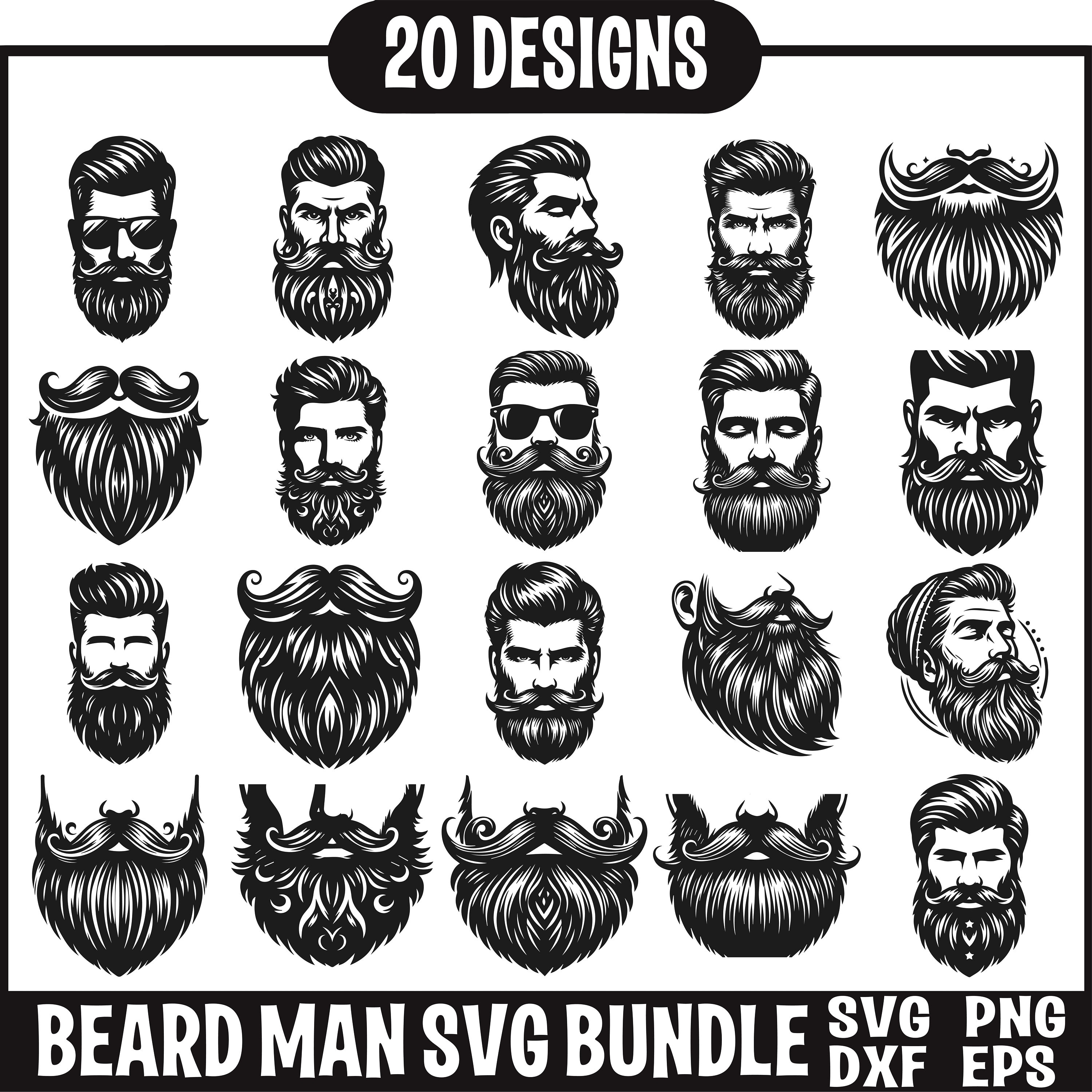 Beard Man SVG Bundle, Beard Man SVG, Beards Svg, Beard Svg, Beard ...