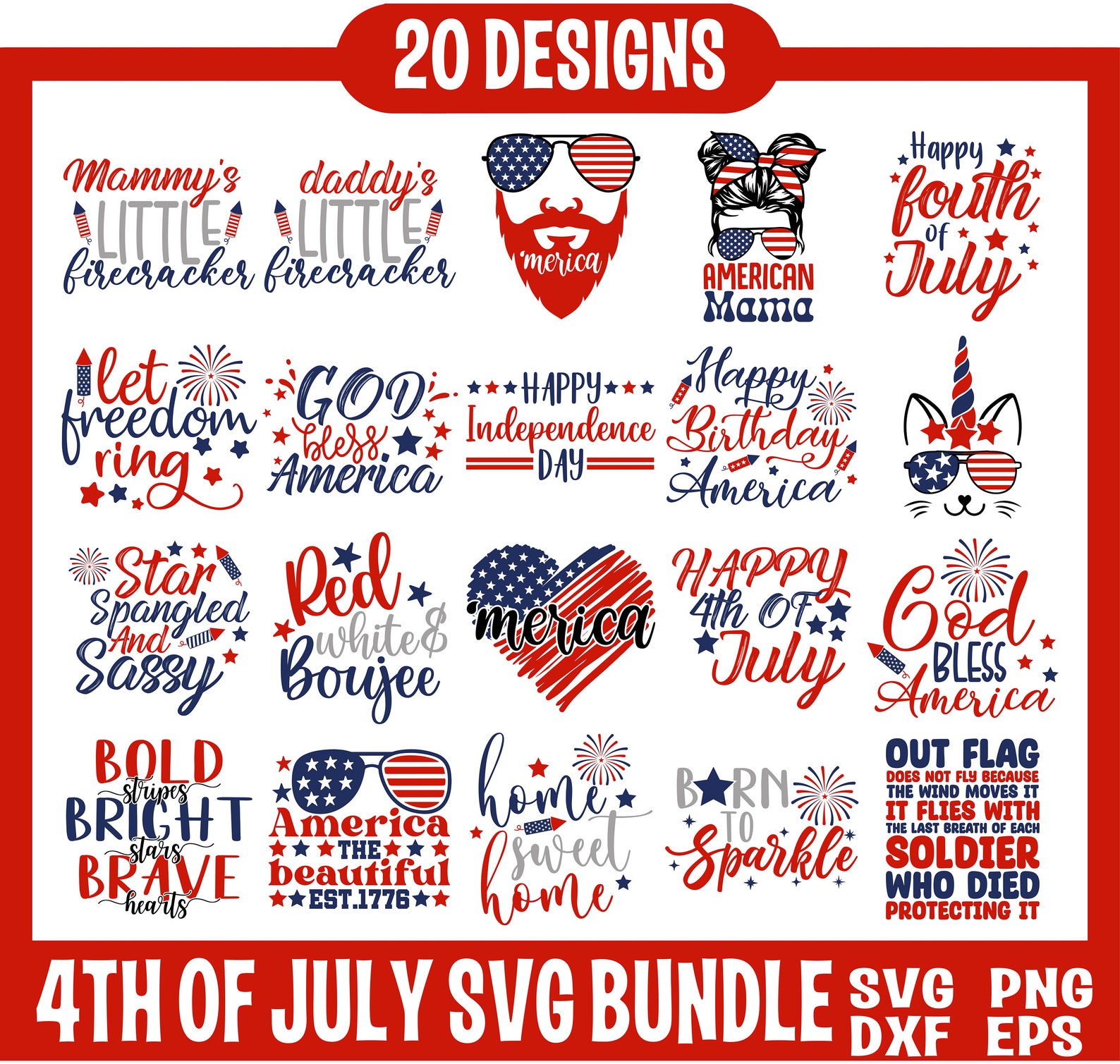 4th of July SVG Bundle, July 4th Svg, Fourth of July Svg, America Svg ...