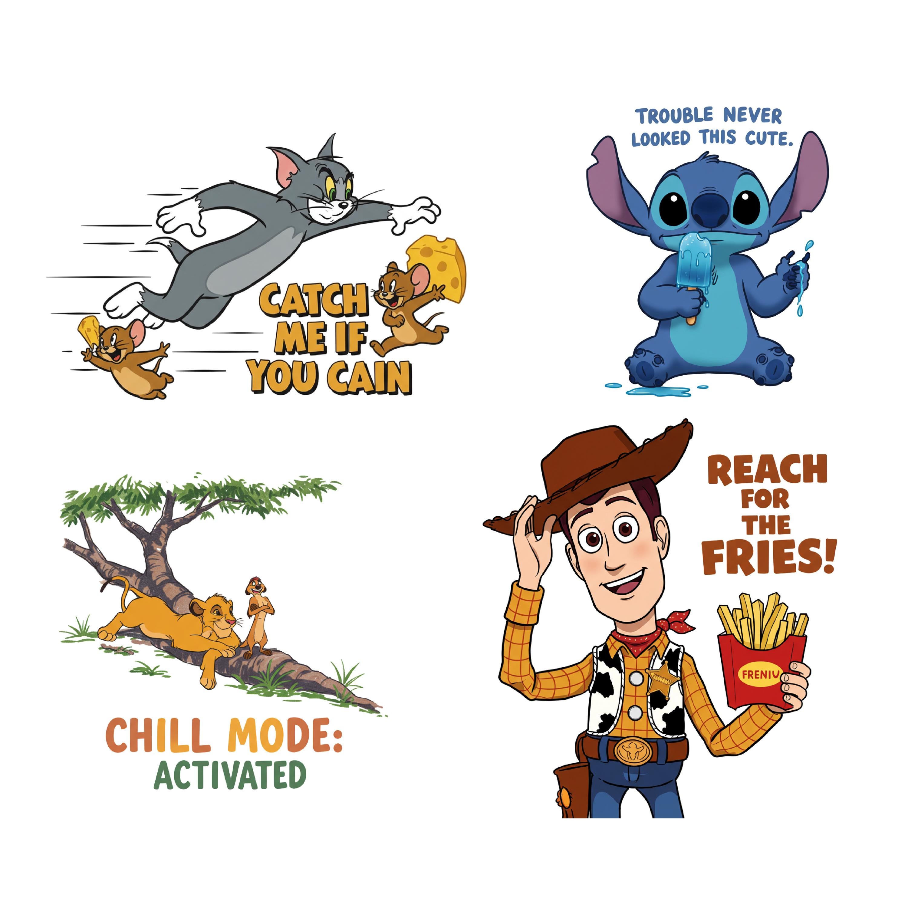 Funny Cartoon Characters Png Bundle, Cartoon Humor Designs, Funny ...