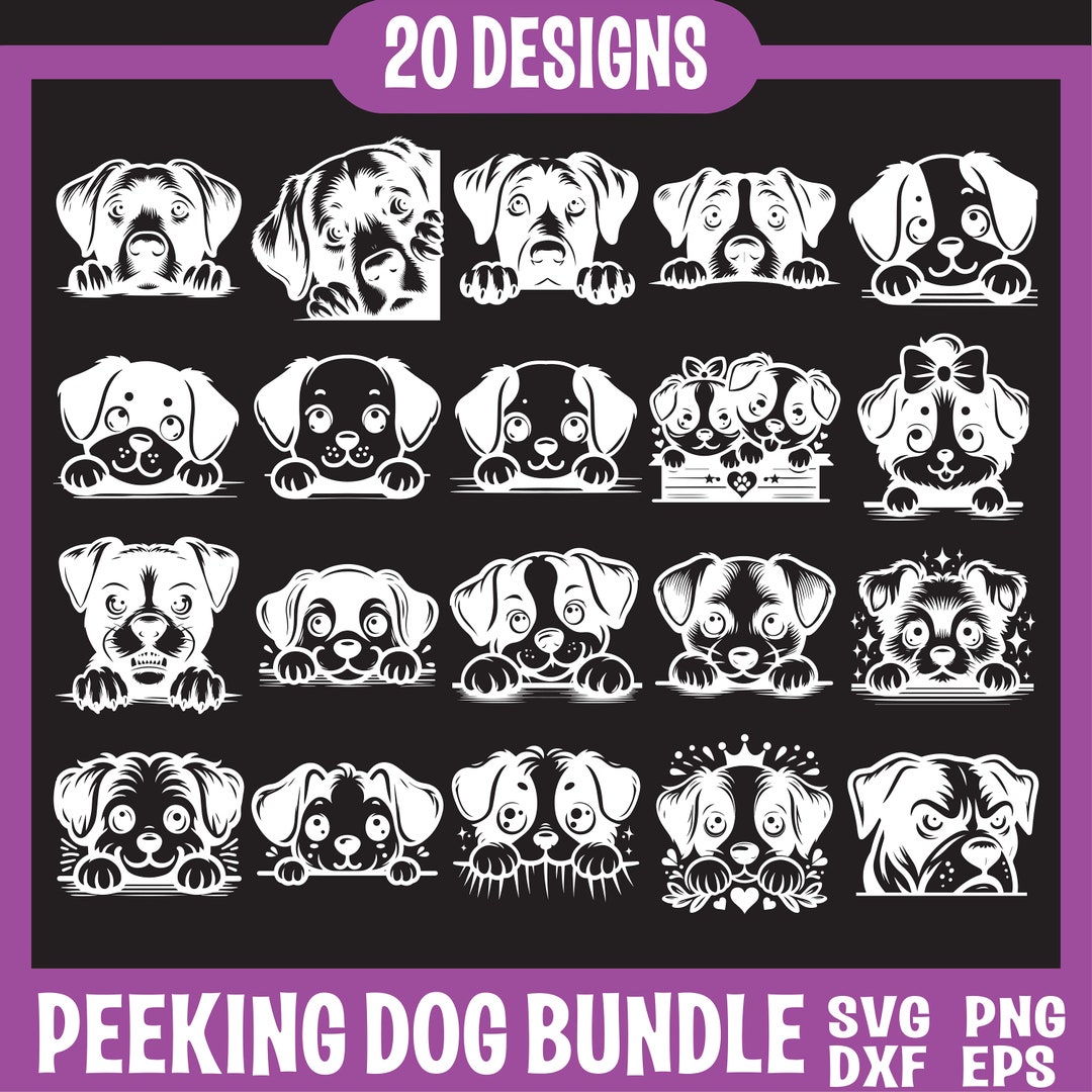 Peeking Dogs Svg Bundle, PEEKING DOG SVG, Peeking Dog Clipart, Peeking ...