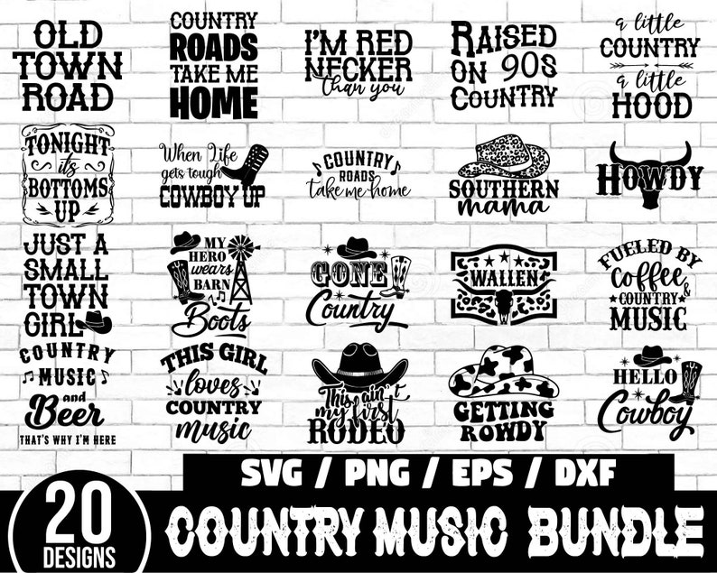 Country Music Svg Bundle, Southern Girl, Southern Svg, Country Svg ...