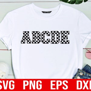 RACING CHECKERED ALPHABET Svg, Checkered Alphabet Svg ,checkered ...