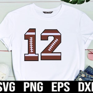 Football Numbers Svg Png, Football Font Svg, Sports Font SVG, Football ...