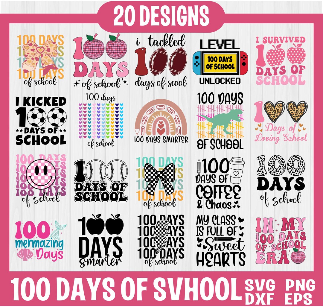 100 Days of School SVG Bundle, Back to School Svg, Happy 100 Days of ...