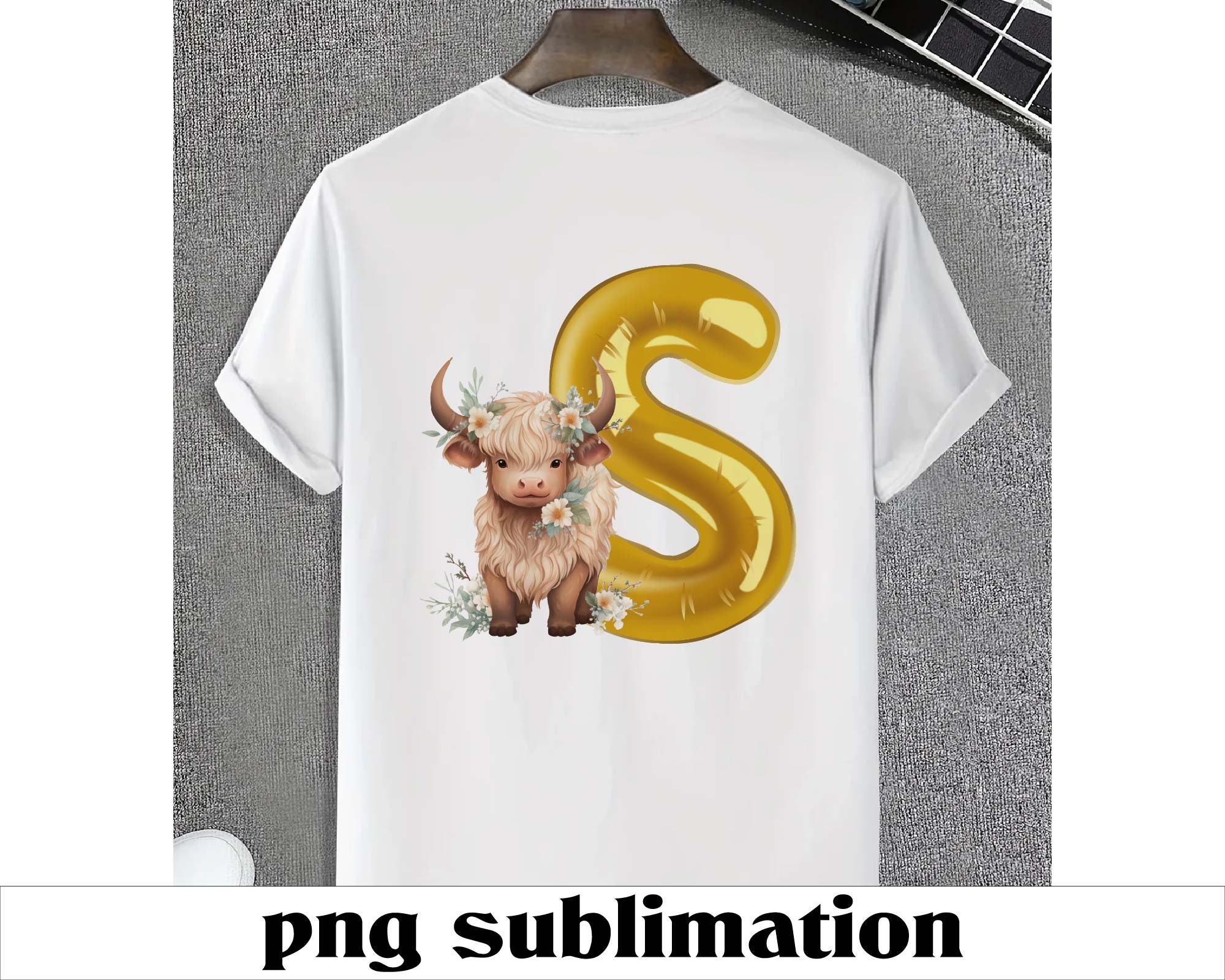 Highland Cow Alphabet Png Bundle Gold Highland Cow Alphabet - Etsy