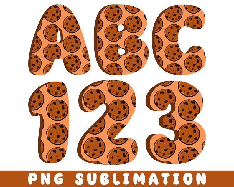 Cookies Alphabet and Numbers Png Bundle, Sweets Number Png, GINGERBREAD ...
