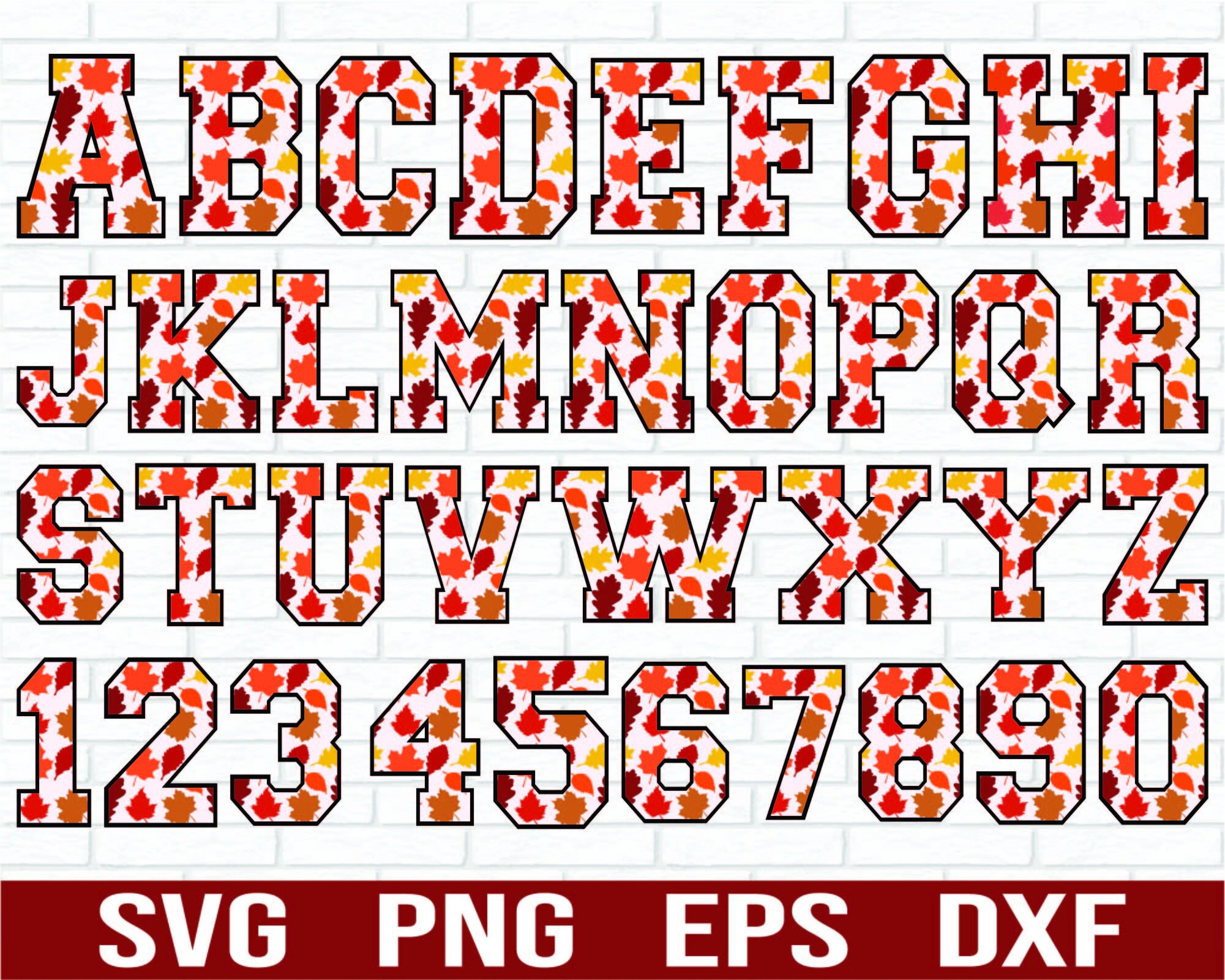 Fall Leaves Svg, Fall Font Svg, Autumn Alphabet Letters Svg, Fall ...