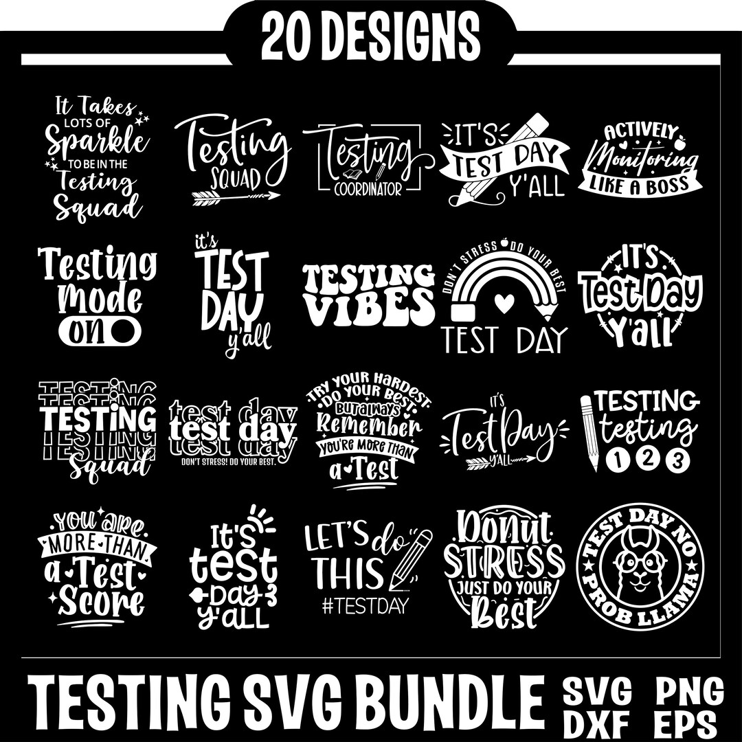Testing Svg Bundle, Testing Testing 1 2 3, Test Day Svg, Testing Svg ...