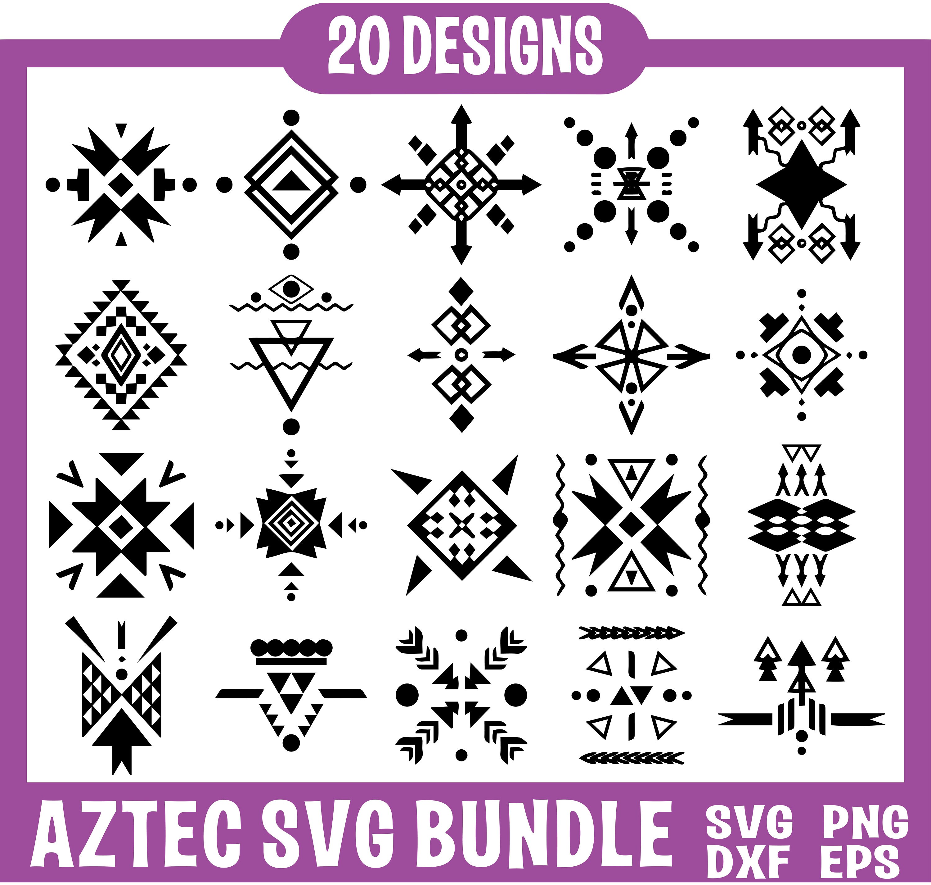 Aztec Svg Bundle, Aztec Pattern Svg, Aztec Elements Svg, Western Svg ...
