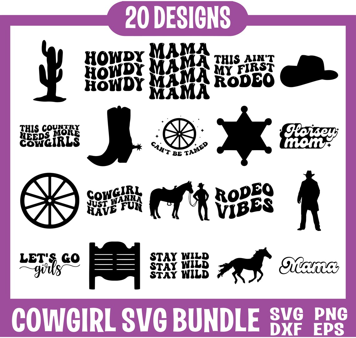 Cowgirl SVG Bundle, Cowgirl Boots Svg, Cowgirl Hat Svg, Let's Go Girls ...