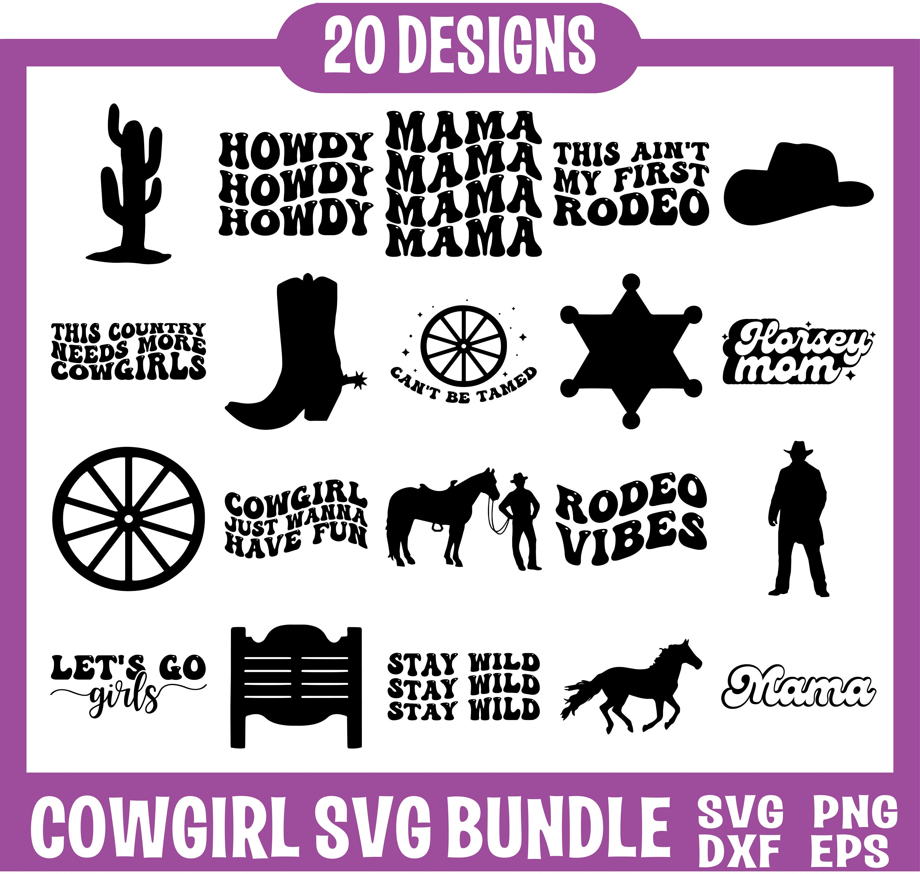 Cowgirl SVG Bundle, Cowgirl Boots Svg, Cowgirl Hat Svg, Let's Go Girls ...